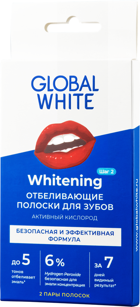 Global White Шүд цайруулах наалт №2 /Whitening strips/ | City Pharm